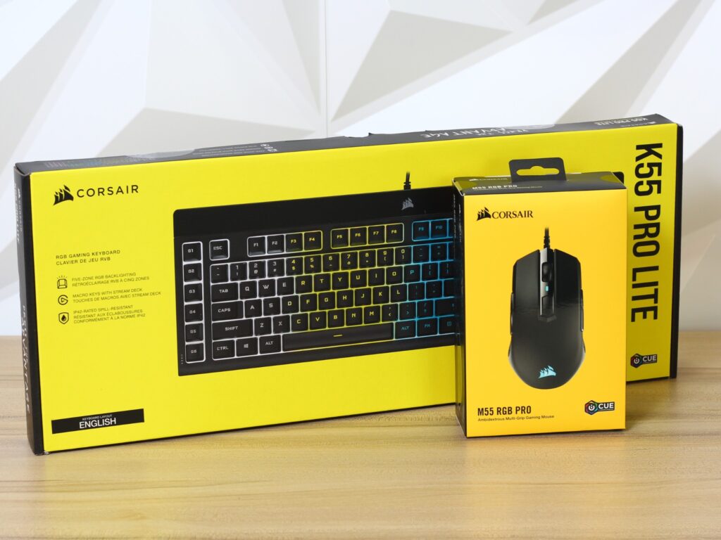 Wired Gaming Keyboard & Mouse Set - Corsair K55 PRO Lite + M55 PRO with ...